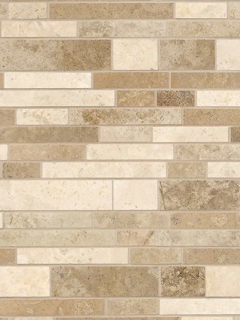 Multicolor Light Medium Travertine Subway Mosaic tile - backsplash.com