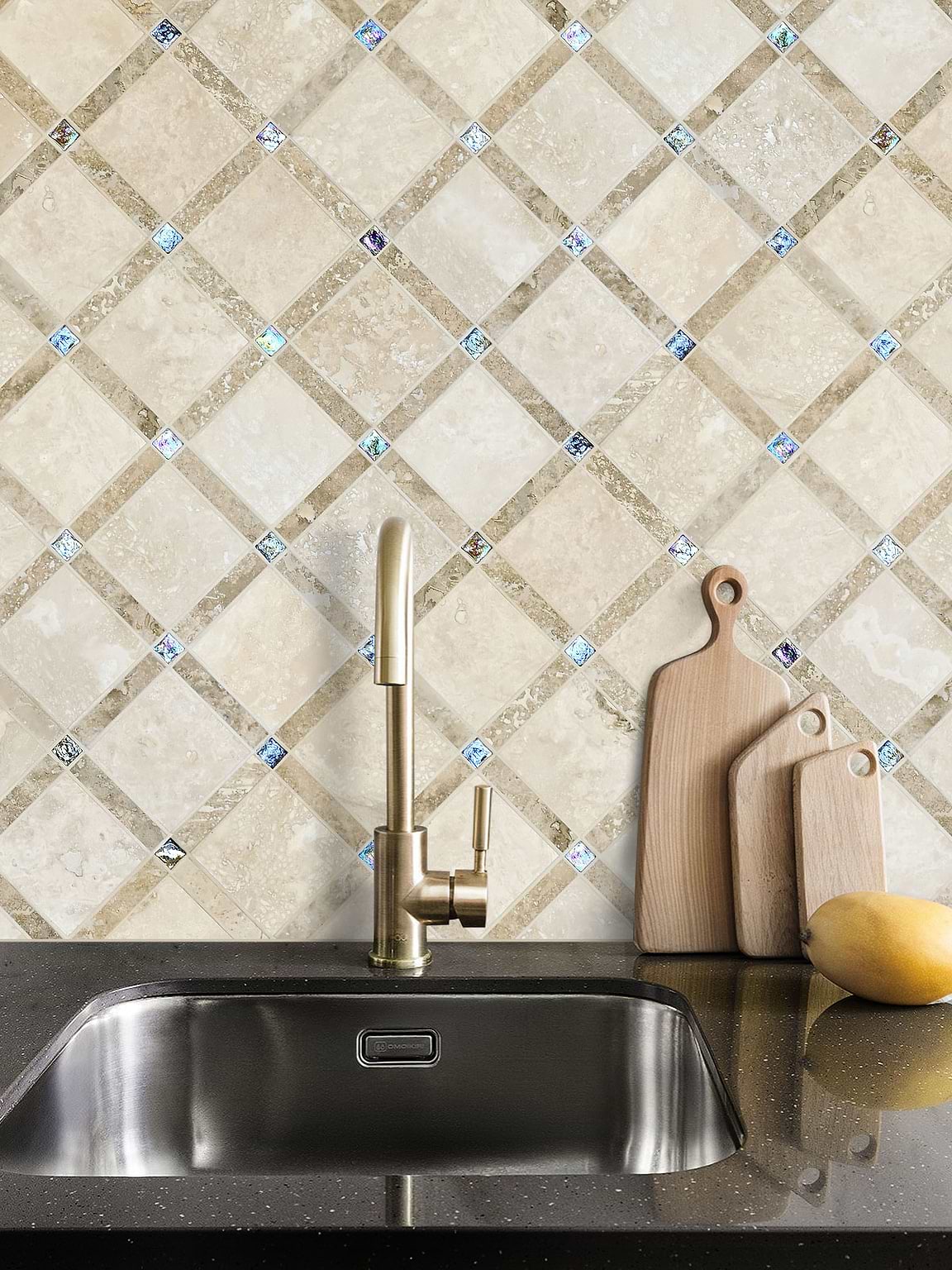 Bronzite Brown Glass Subway Hand Cut Artisan Mosaic Tile