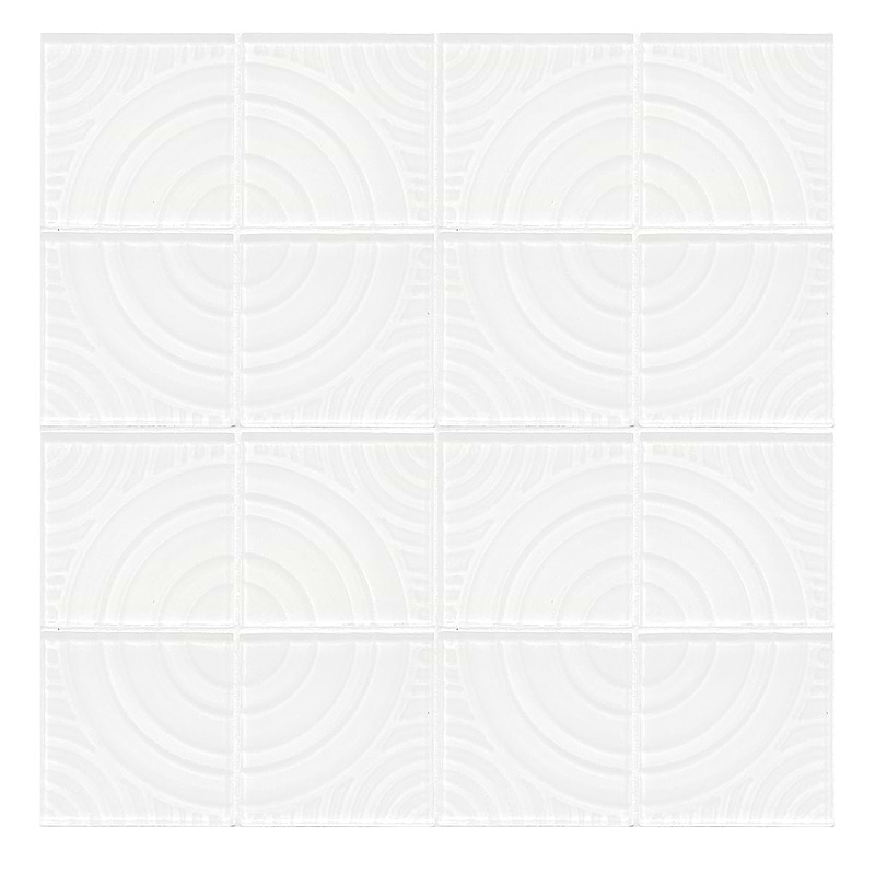 White Glass Bacskplash Tile ( Pattern Design ) Elegant Look!