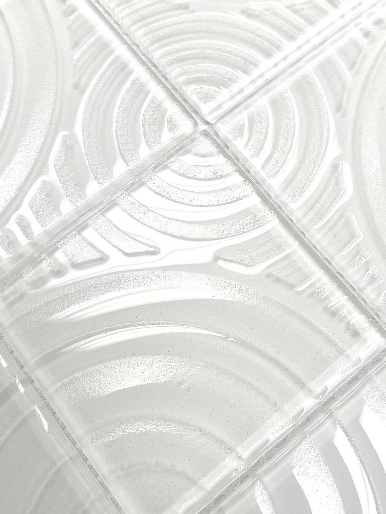 White Glass Bacskplash Tile ( Pattern Design ) Elegant Look!