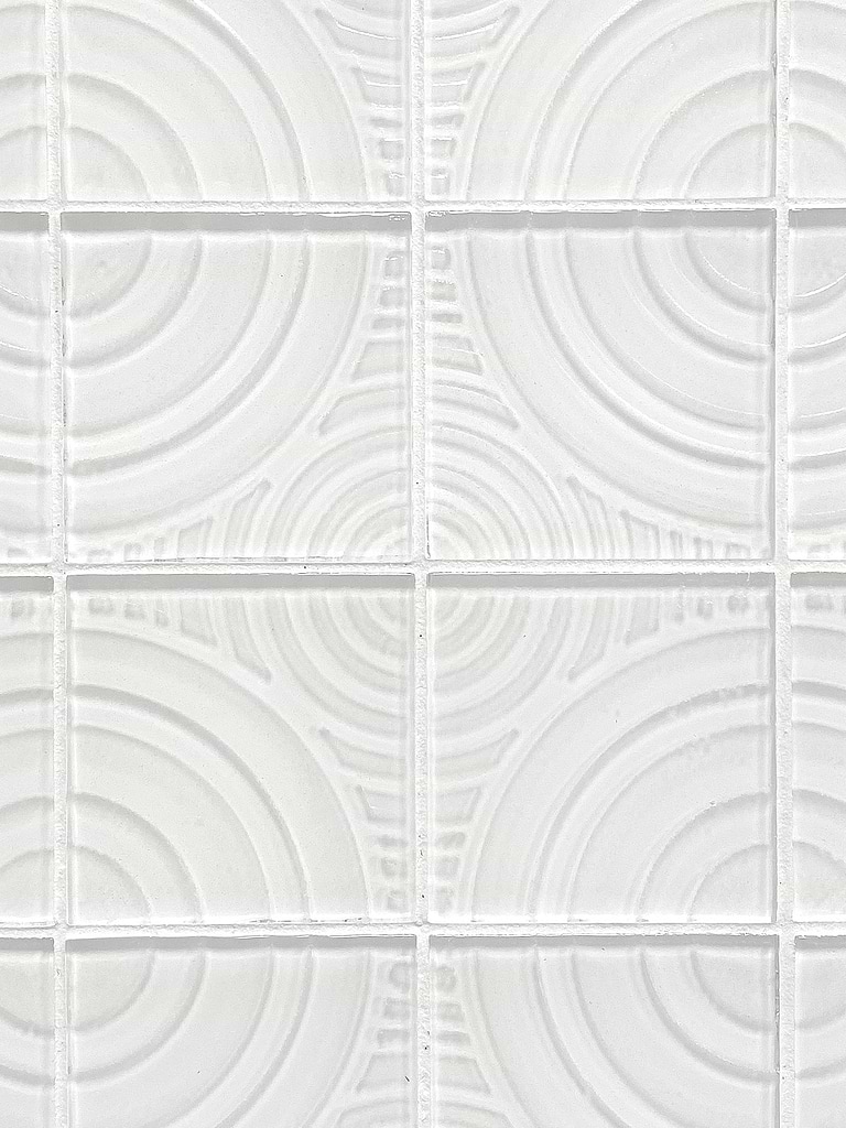 White Glass Bacskplash Tile ( Pattern Design ) Elegant Look!