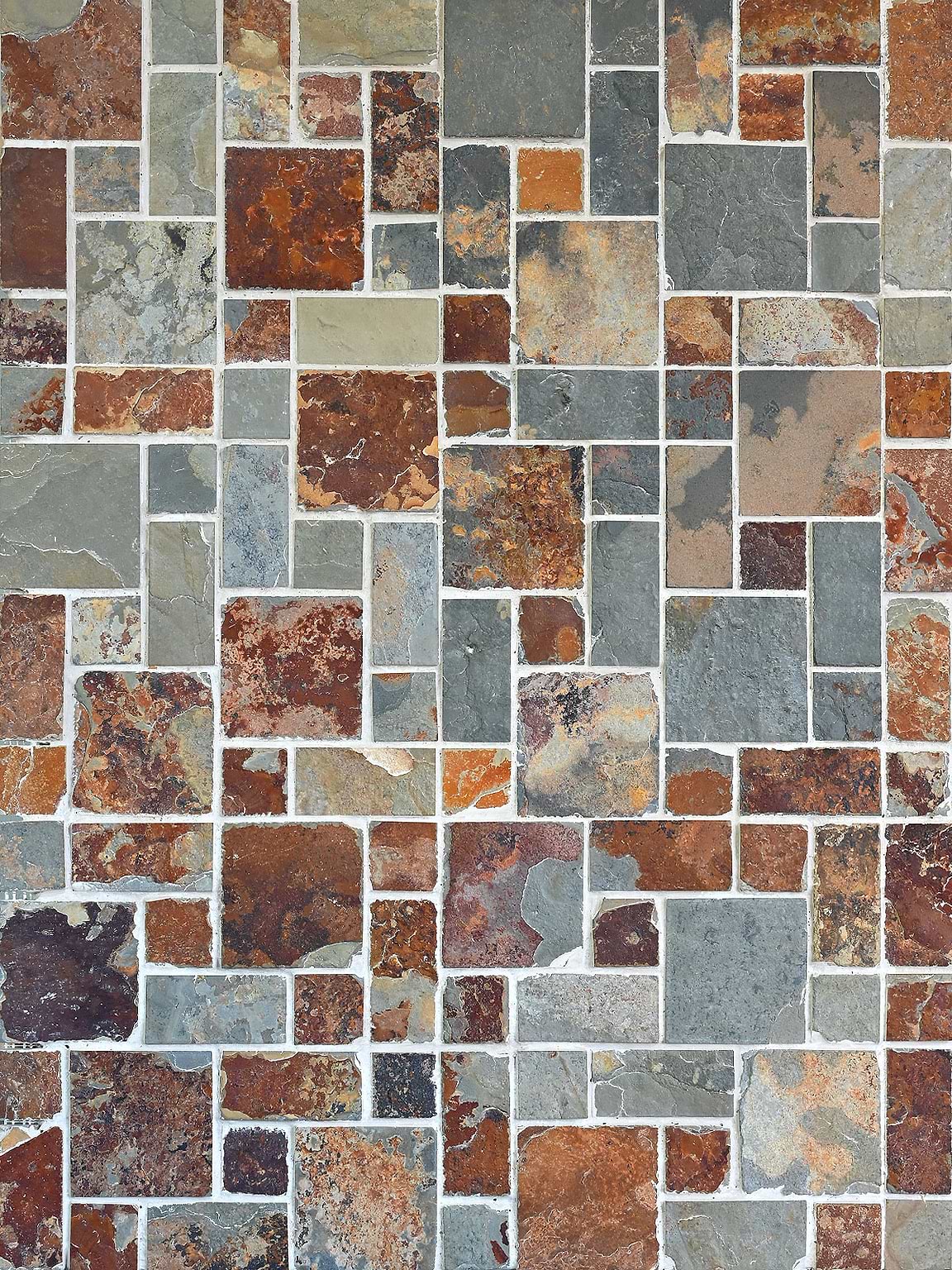 Rustic Rusty Brown Slate Stone Mosaic Tile Backsplash - BA1064 ...