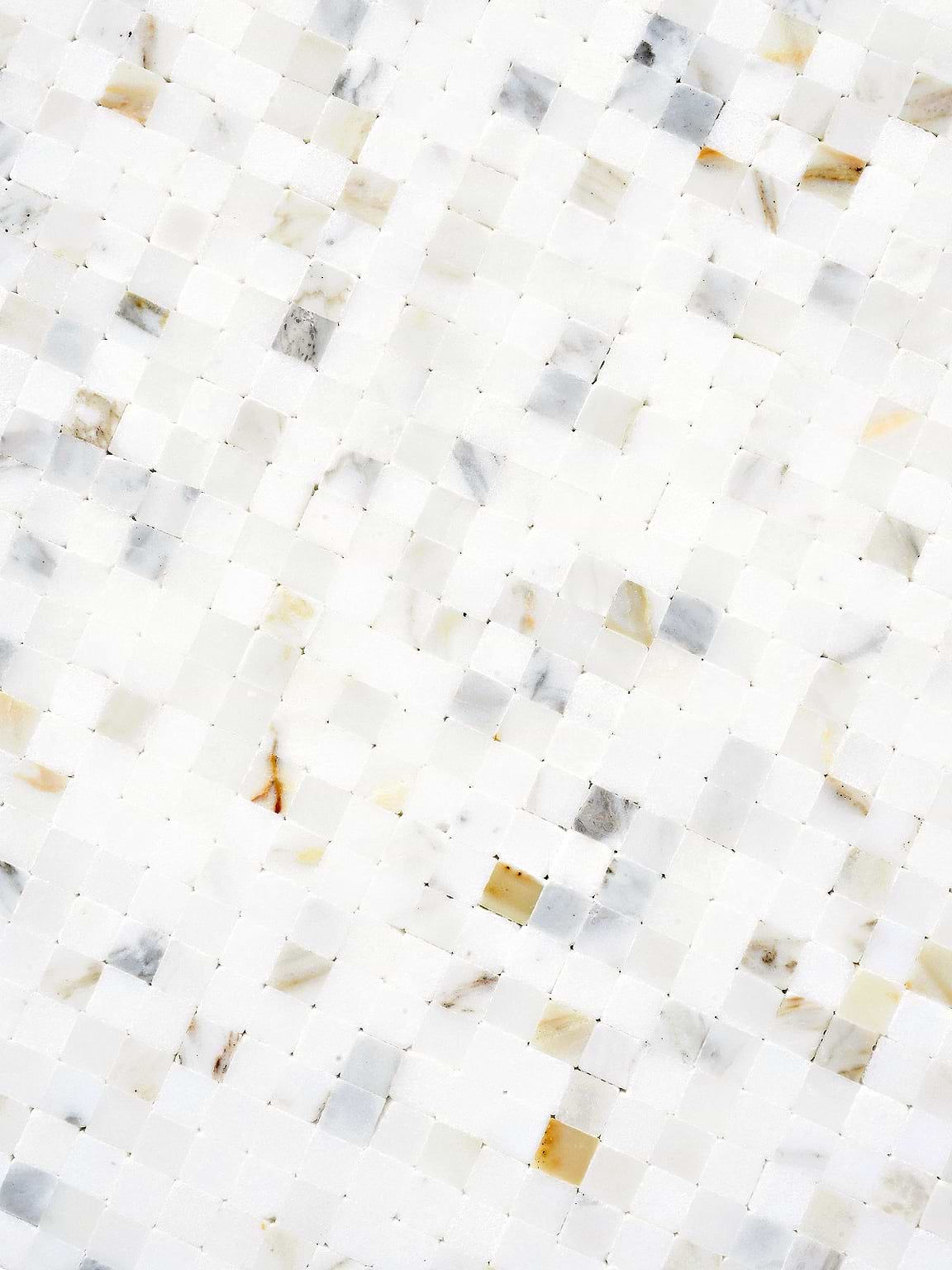 Small Cubes Calacatta Gold Marble Mosaic Tile Backsplash