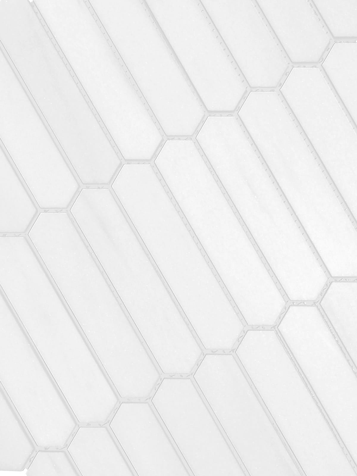 White Marble Small Picket Design Backsplash Mosaic Tile