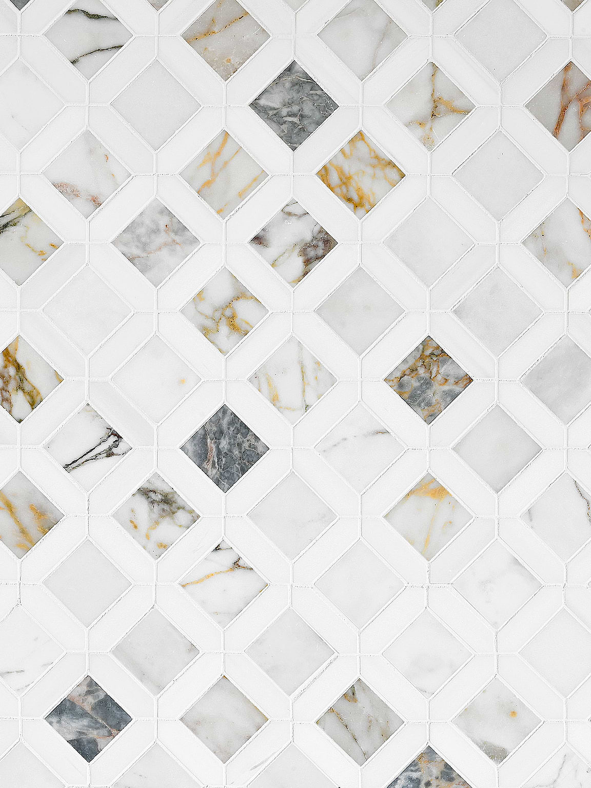 Multi Color Marble Diamond Mosaic Backsplash Tile