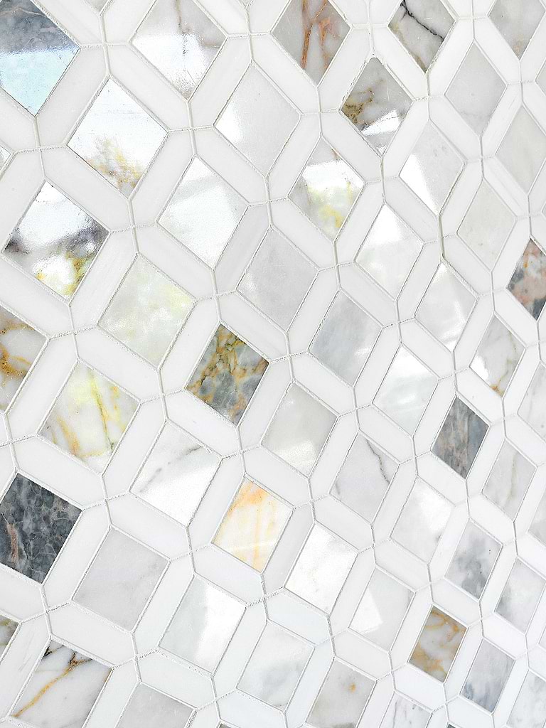 Multi Color Marble Diamond Mosaic Backsplash Tile