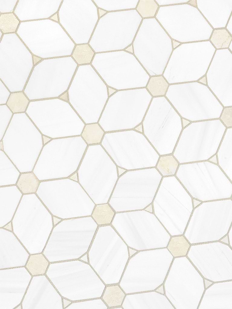 White Beige Marble Elegant Mosaic Backsplash Tile