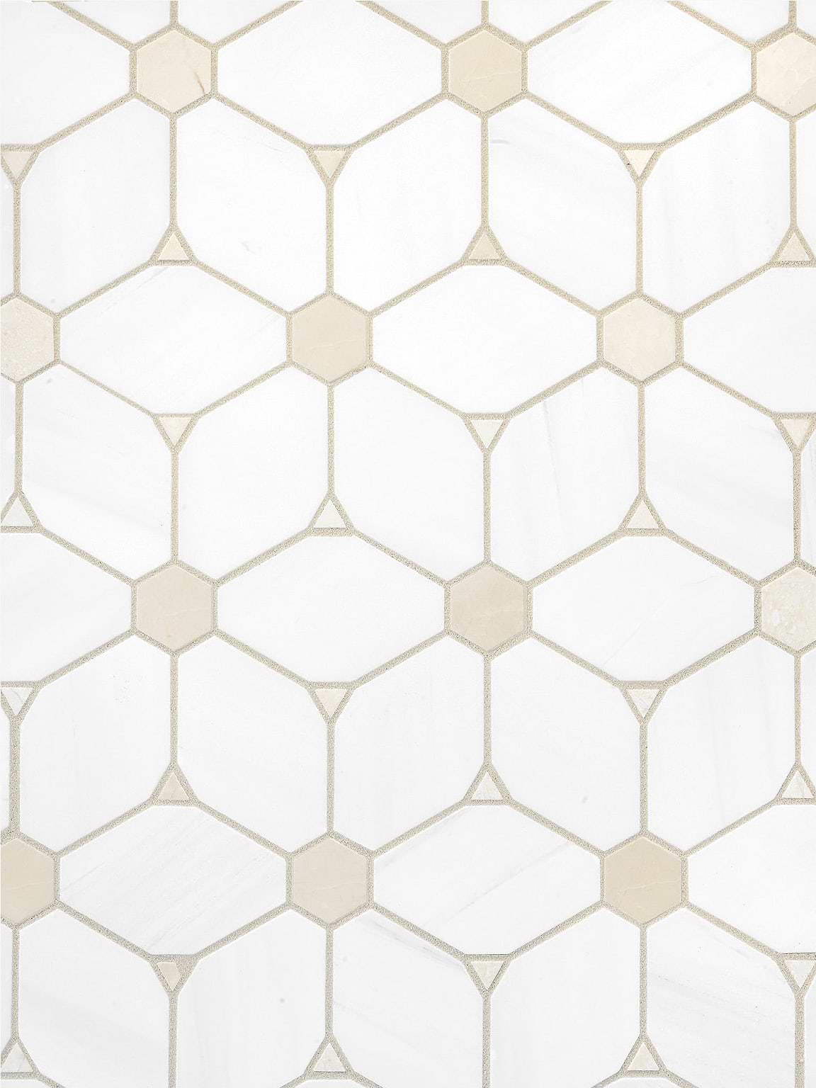 White Beige Marble Elegant Mosaic Backsplash Tile