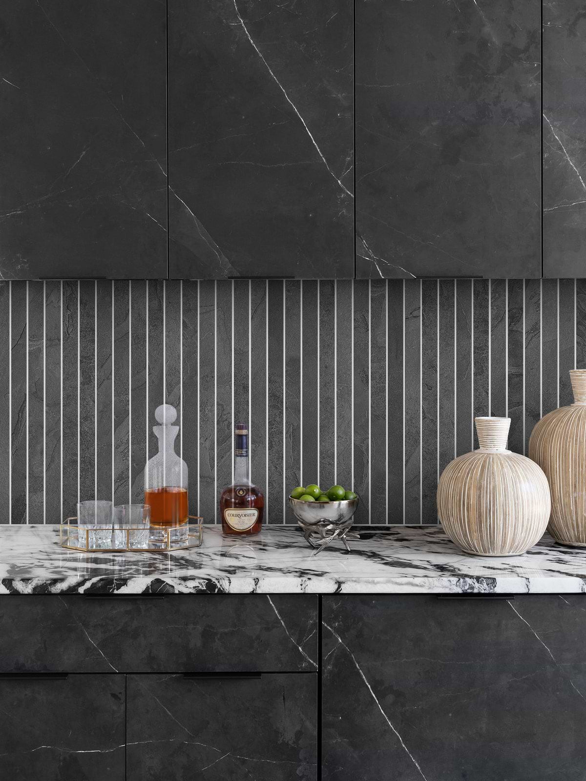 Modern (24" Long) Slate Black Backsplash Tile ( Modern Look )