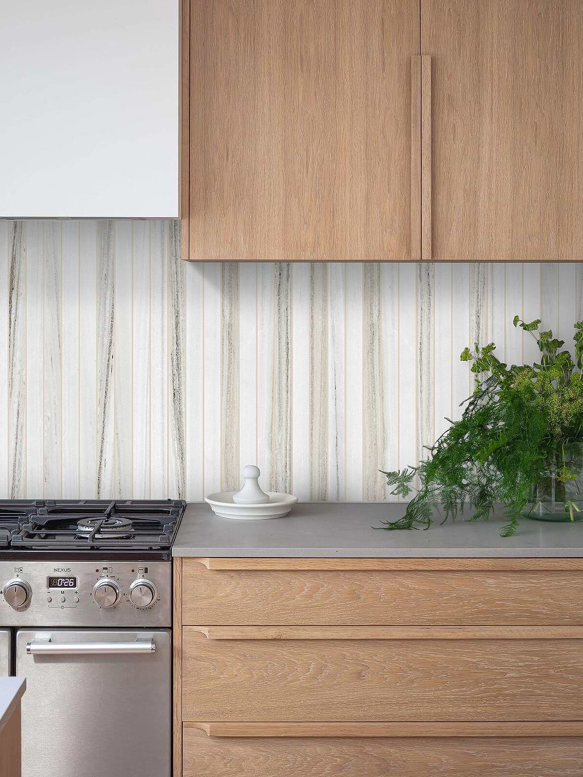 Modern (24" Long) Marble Rosewood Gray Backsplash Tile ( Modern Look )