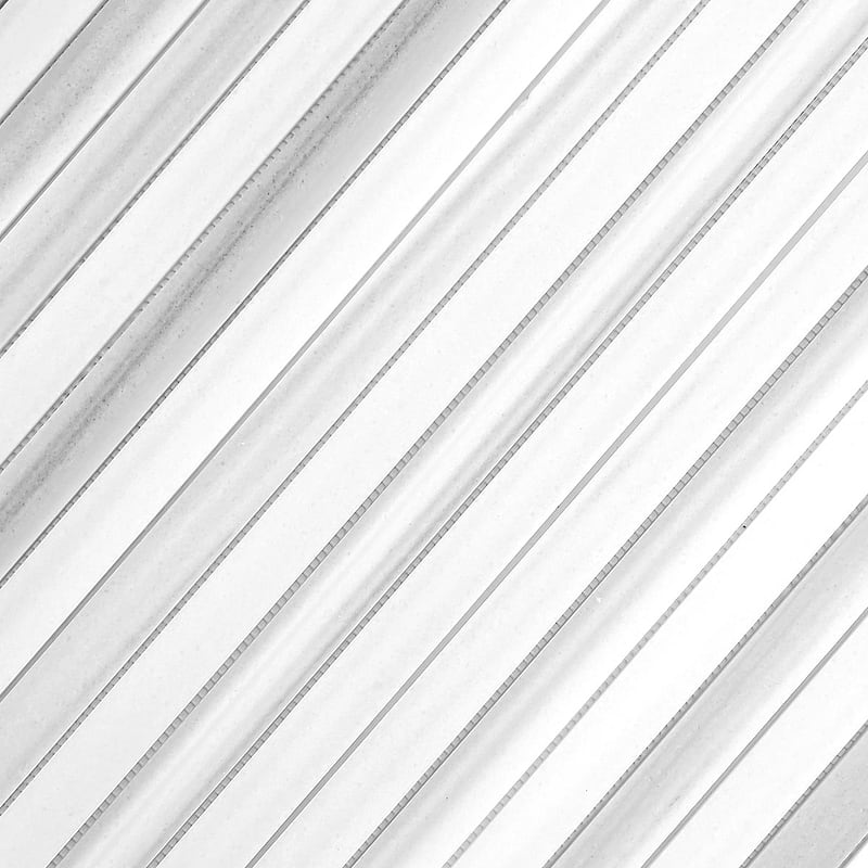 Modern (24" Long) Marble White Gray Backsplash Tile (Modern Look)