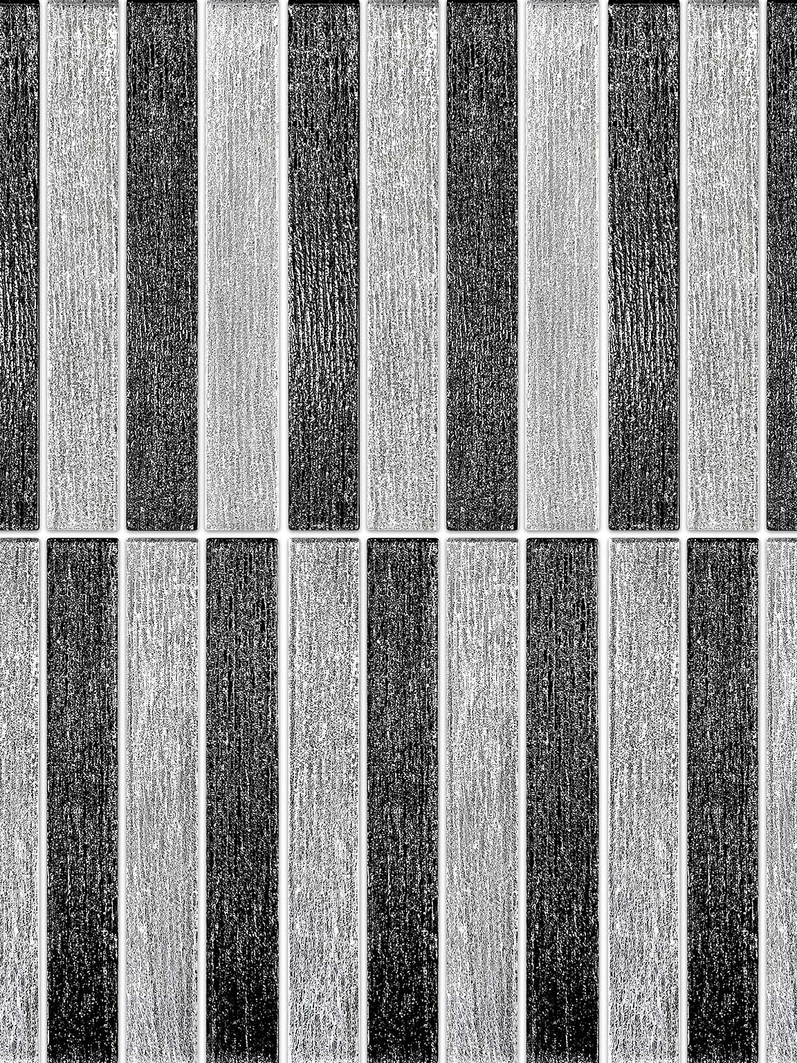 Shimmery Textured Black and White Glass Backsplash Tile