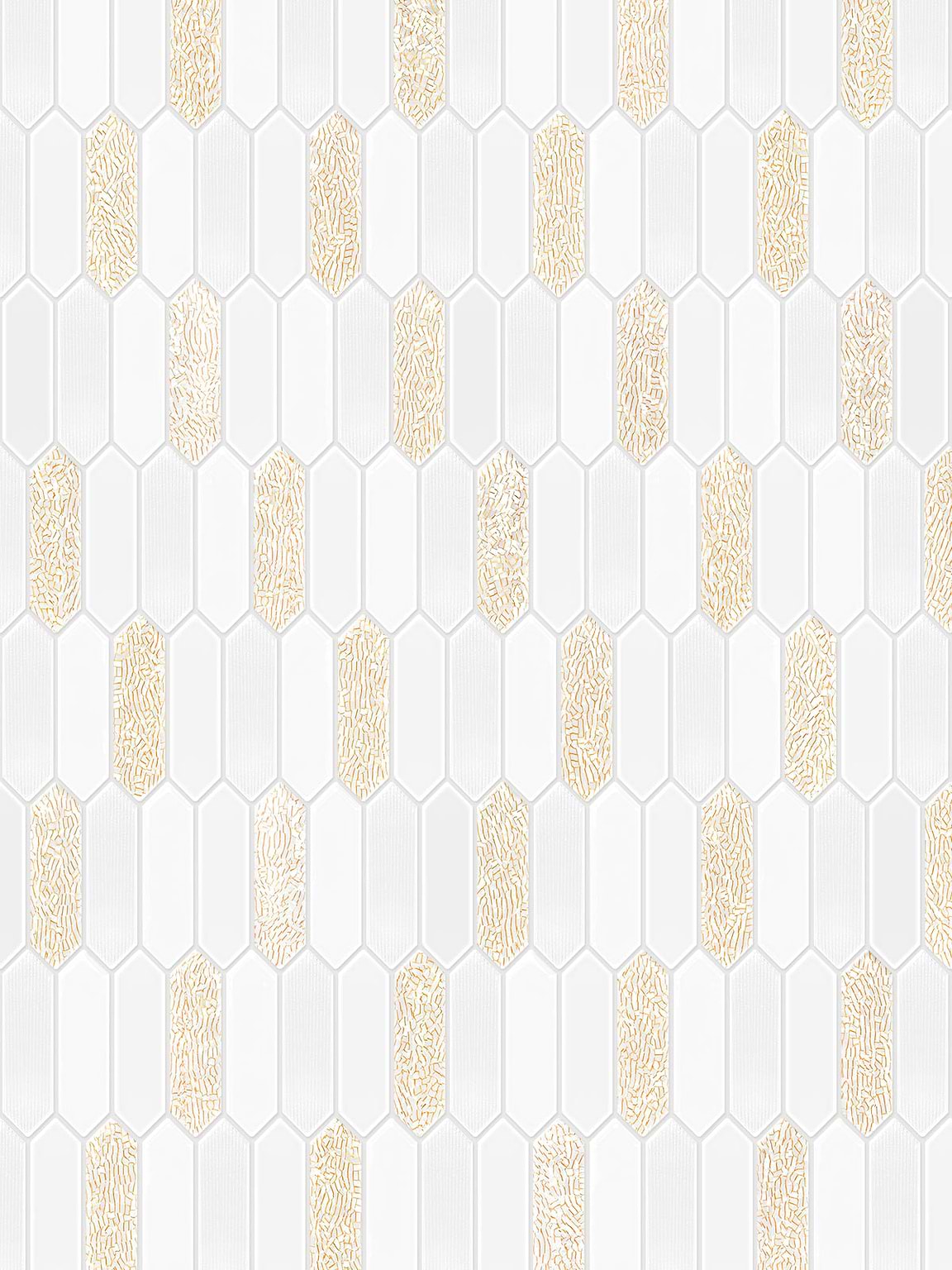 Gold Pearl Glass Picket Design Backsplash Tile ( Unique Pearl )