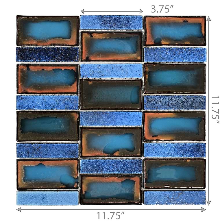 Unique Blue Rustic Glass Backsplash Tile Backsplash.com