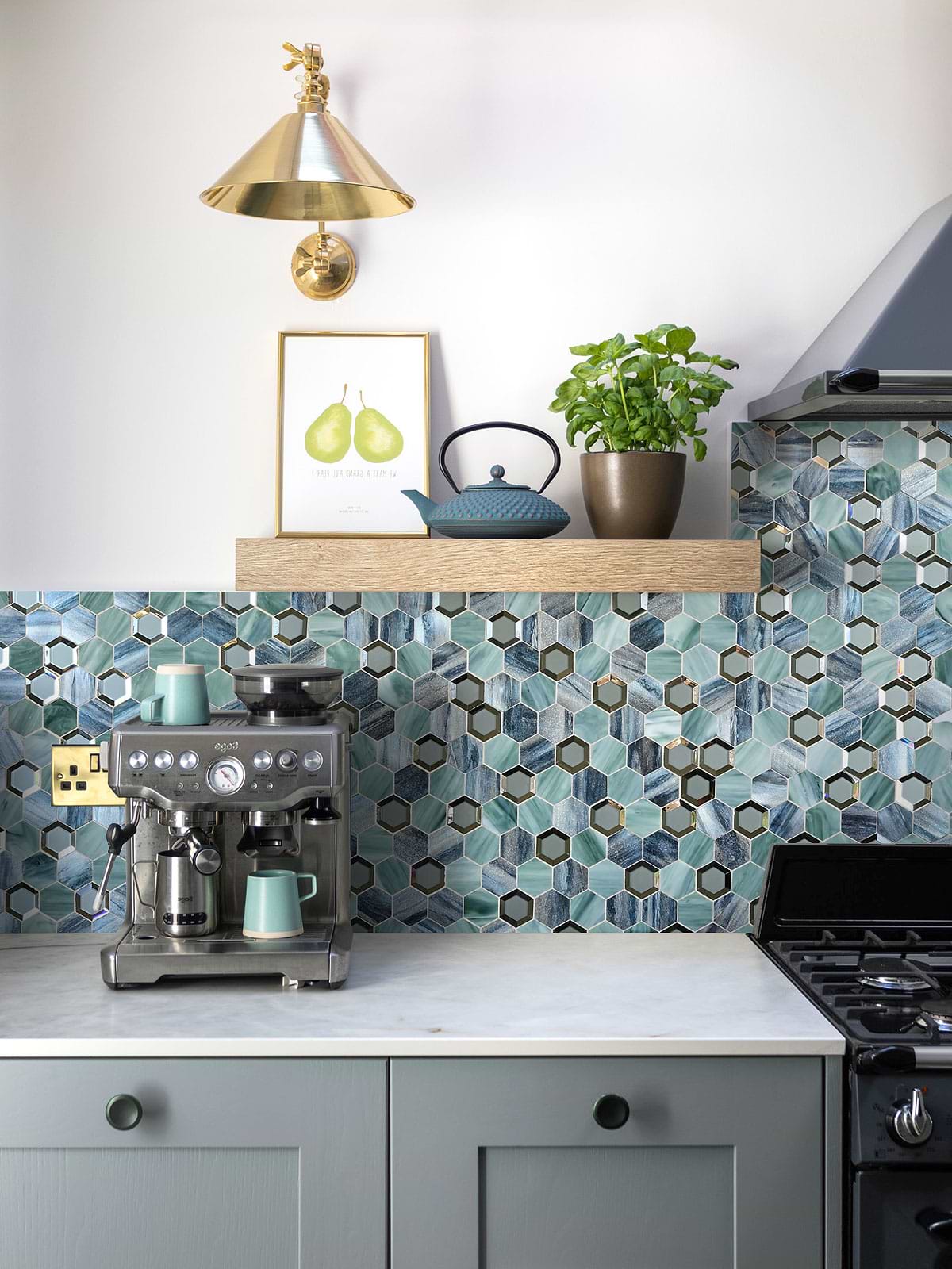 46+ Hexagon Backsplash ( SLEEK & EDGY ) - Honeycomb Backsplash