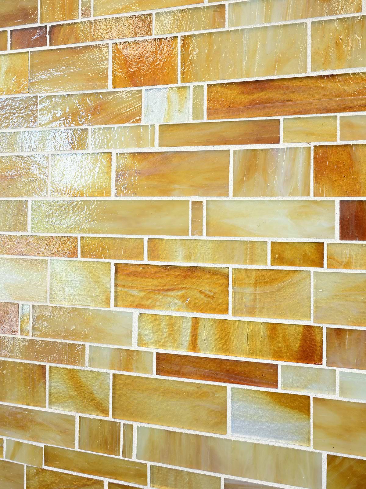 Honey Onyx Glass Subway Hand Cut Artisan Mosaic Tile - BA7017