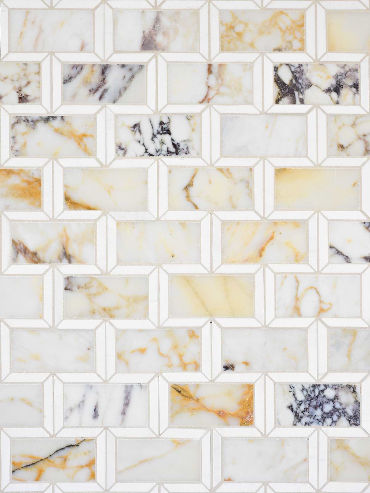 Travertine Tile ( Burgundy ) Glass Mix Backsplash Tile