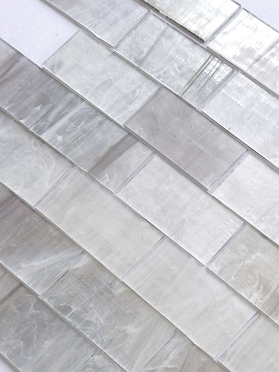 Opal Beige Brown Glass Subway Hand Cut Artisan Mosaic Tile