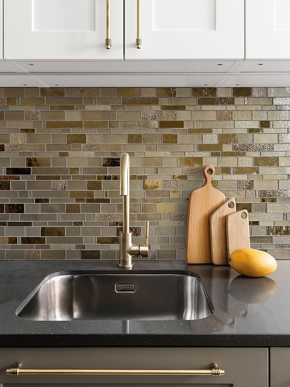 Bronzite Brown Glass Subway Hand Cut Artisan Mosaic Tile