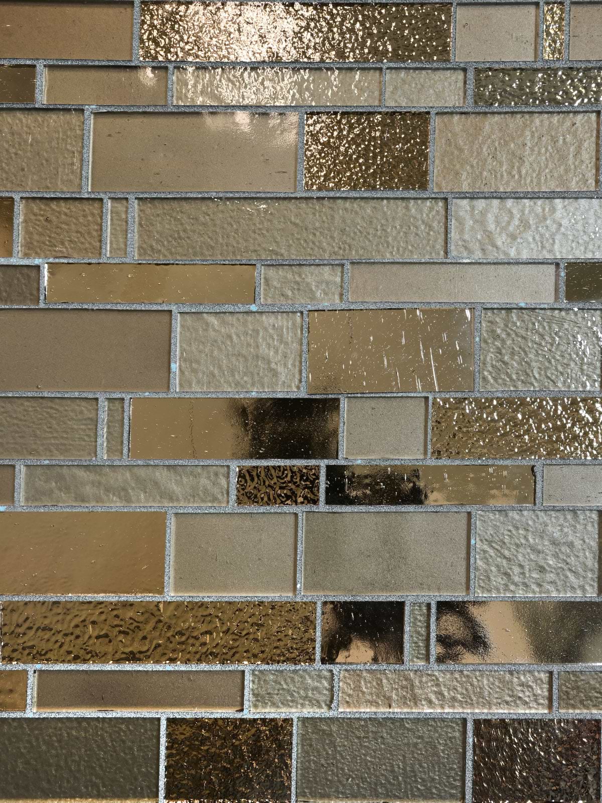 Bronzite Brown Glass Subway Hand Cut Artisan Mosaic Tile