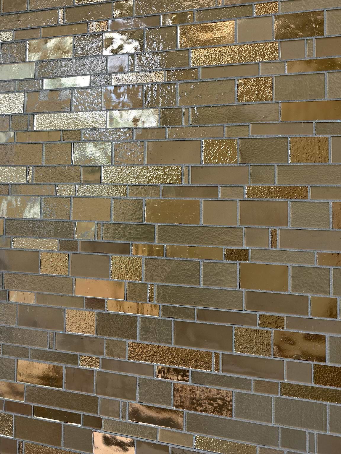Bronzite Brown Glass Subway Hand Cut Artisan Mosaic Tile