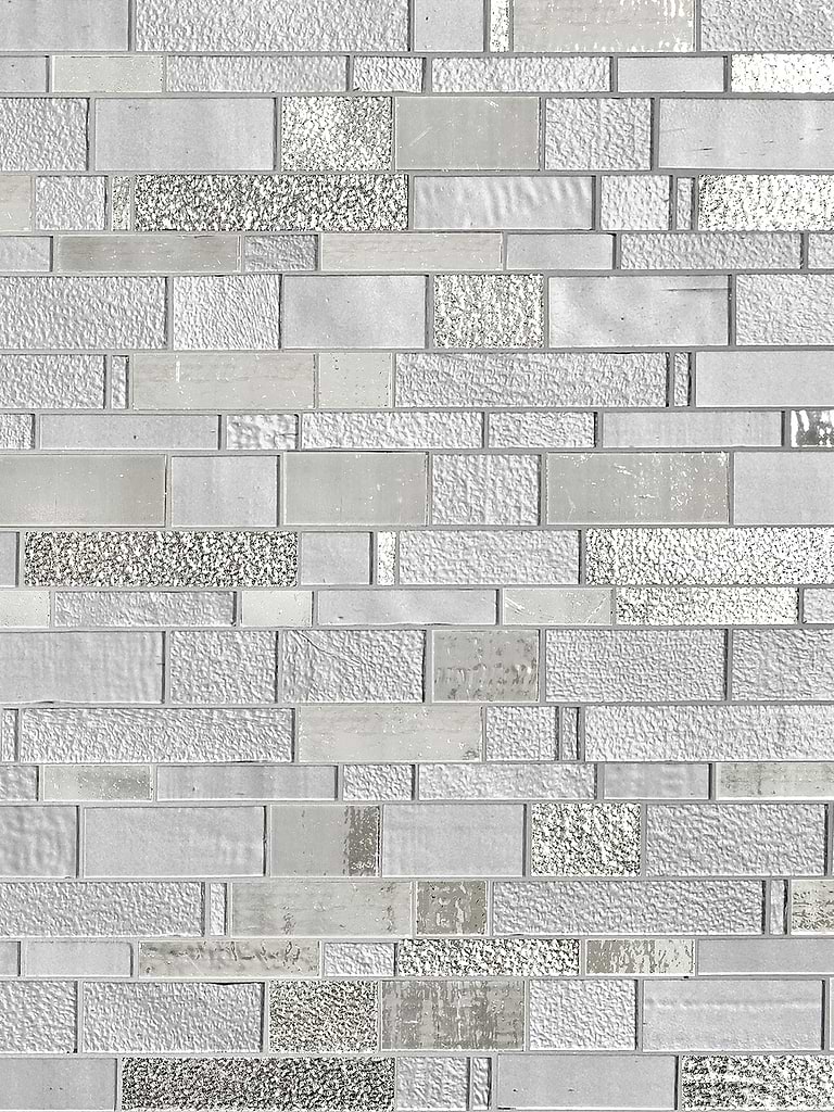 Diamond Gray Glass Subway Hand Cut Artisan Mosaic Tile