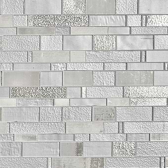Diamond Gray Glass Subway Hand Cut Artisan Mosaic Tile