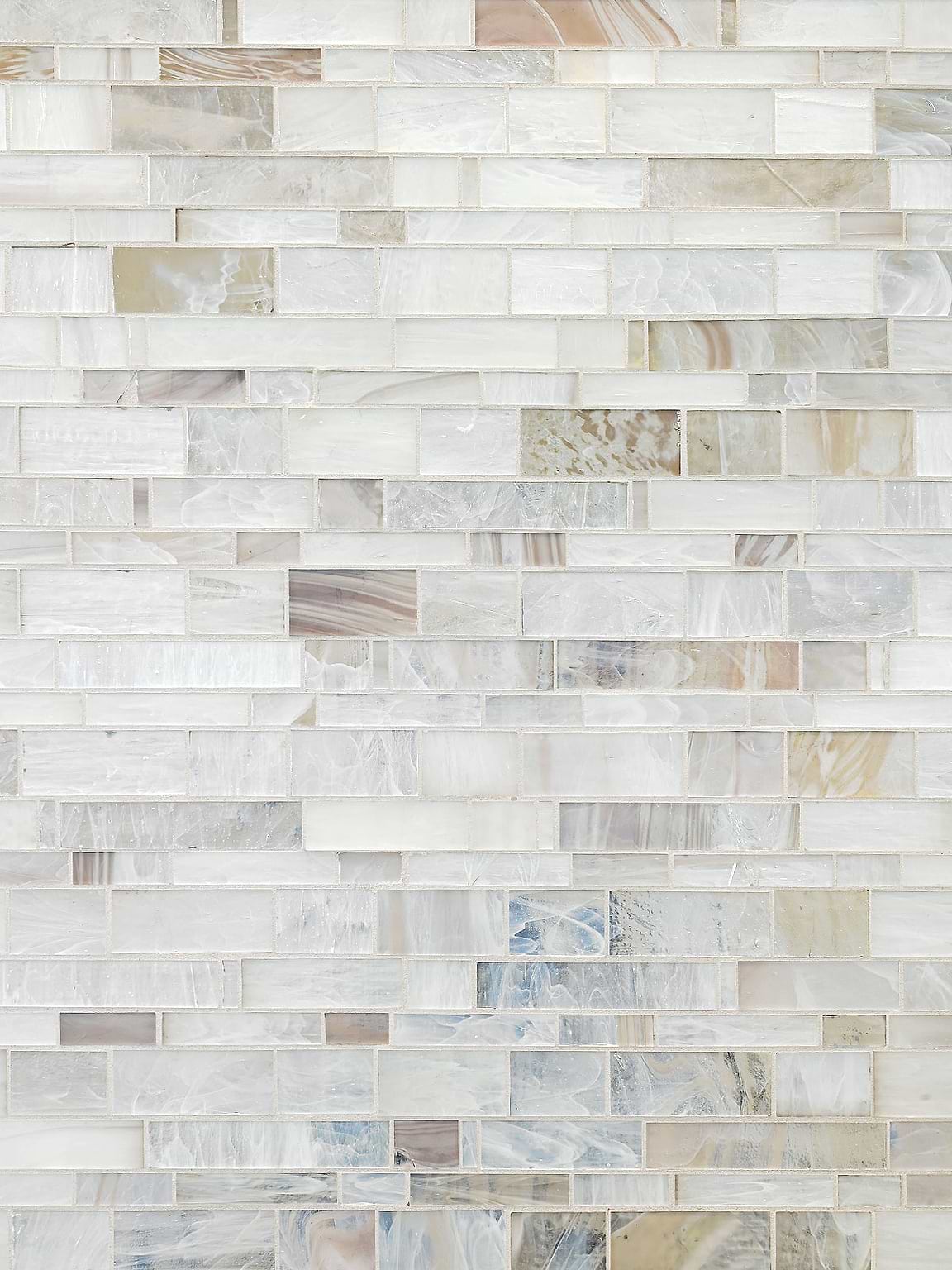 Opal Beige Brown Glass Subway Hand Cut Artisan Mosaic Tile