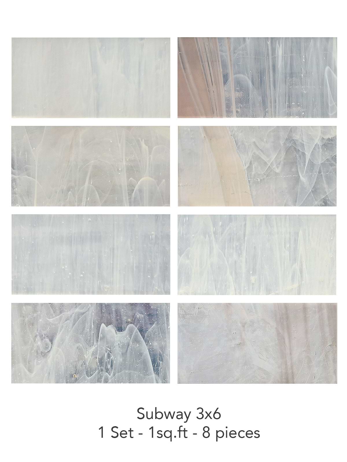 Opal Beige Brown Glass Hand Cut Artisan Subway Tile