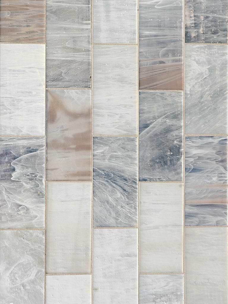 Opal Beige Brown Glass Hand Cut Artisan Subway Tile