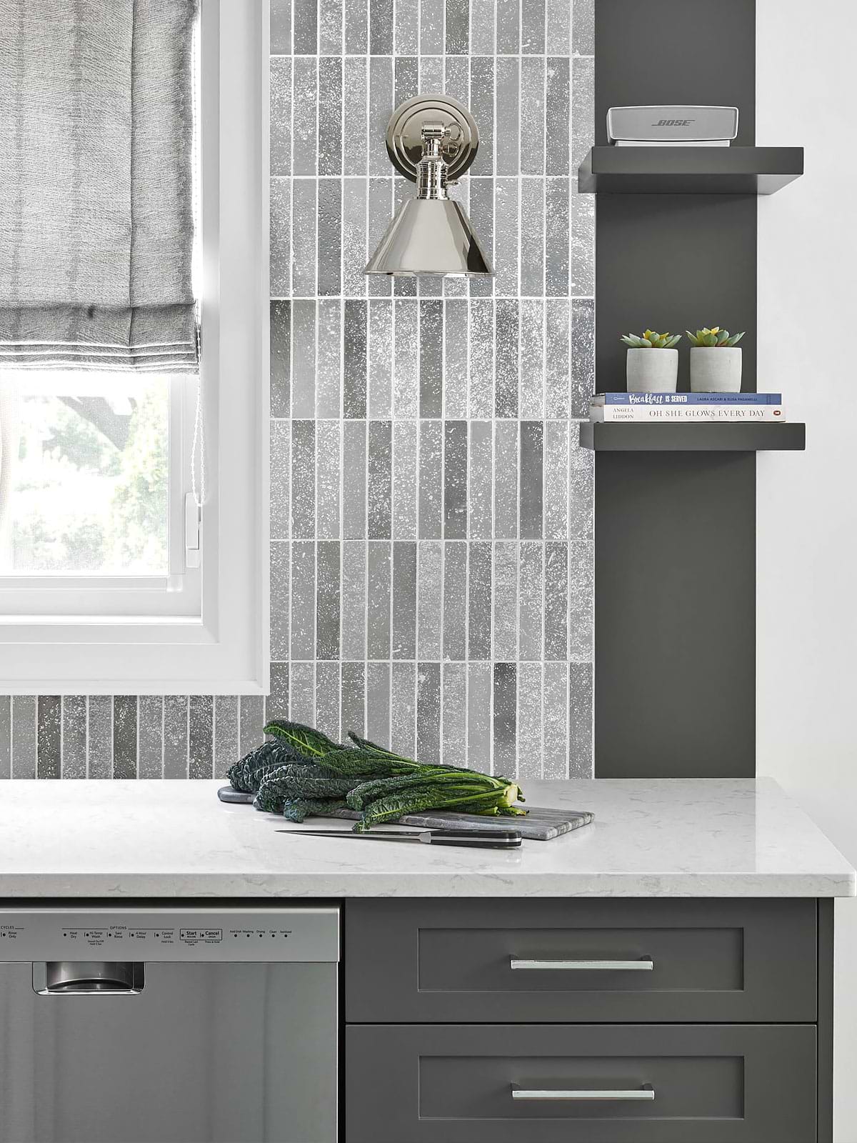 Modern Gray Metallic Backsplash Tile - BA6205