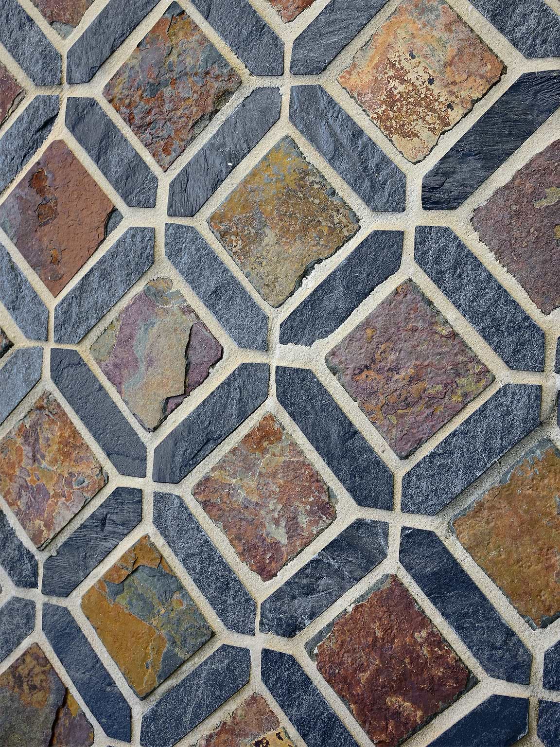 Rusty Brown Gray Diamond Slate Backsplash Tile - BA1067