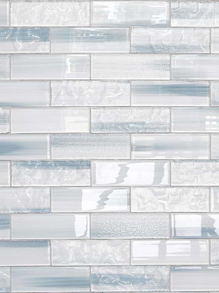 Blue Textured Glass Subway Tile Hand Painted - BA5507