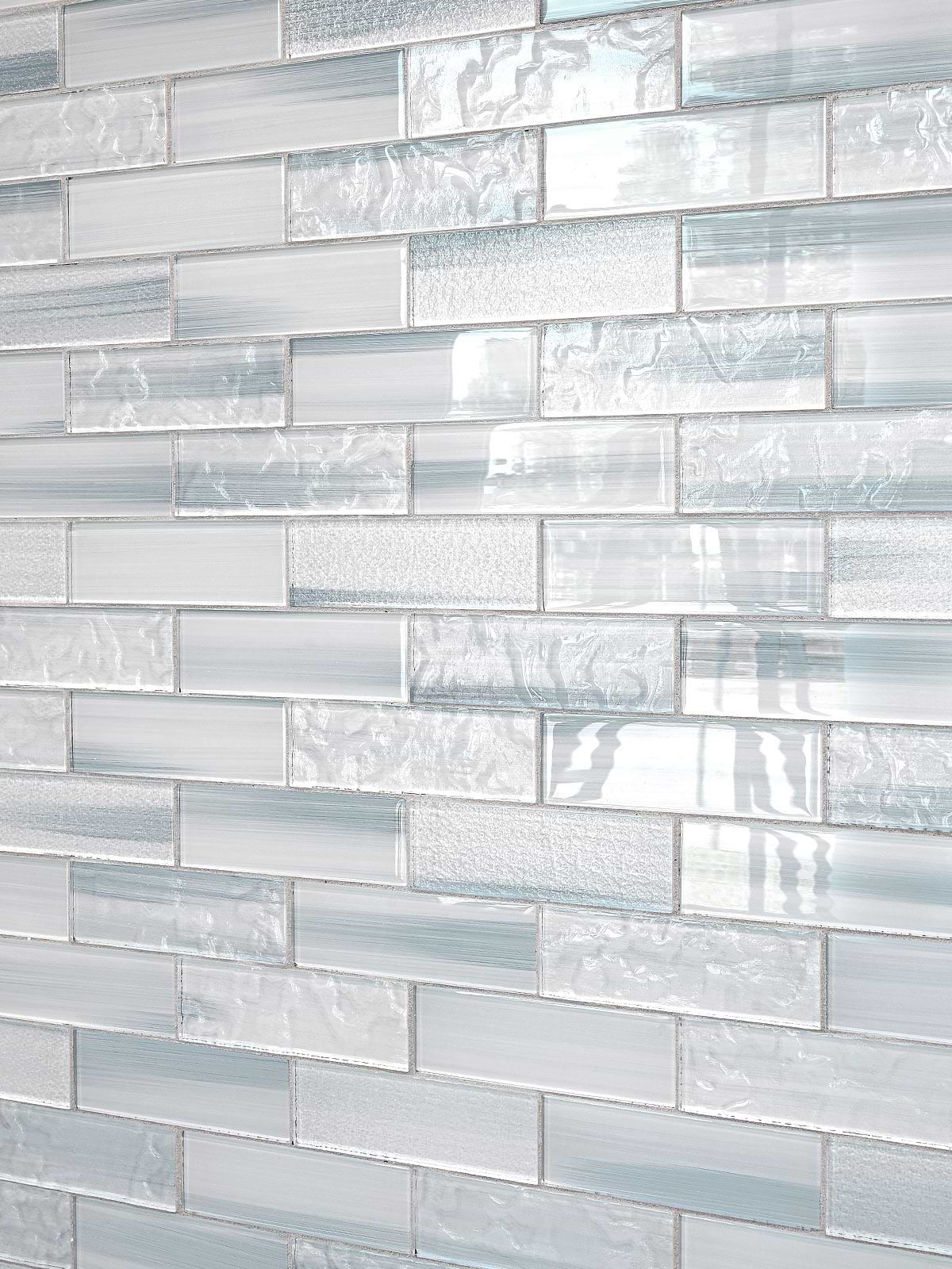 Blue Textured Glass Subway Tile Hand Painted - BA5507