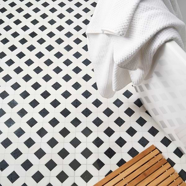 Shop Minna Diamond Bianca Pepper - Tibet White & Black Terrazzo ...
