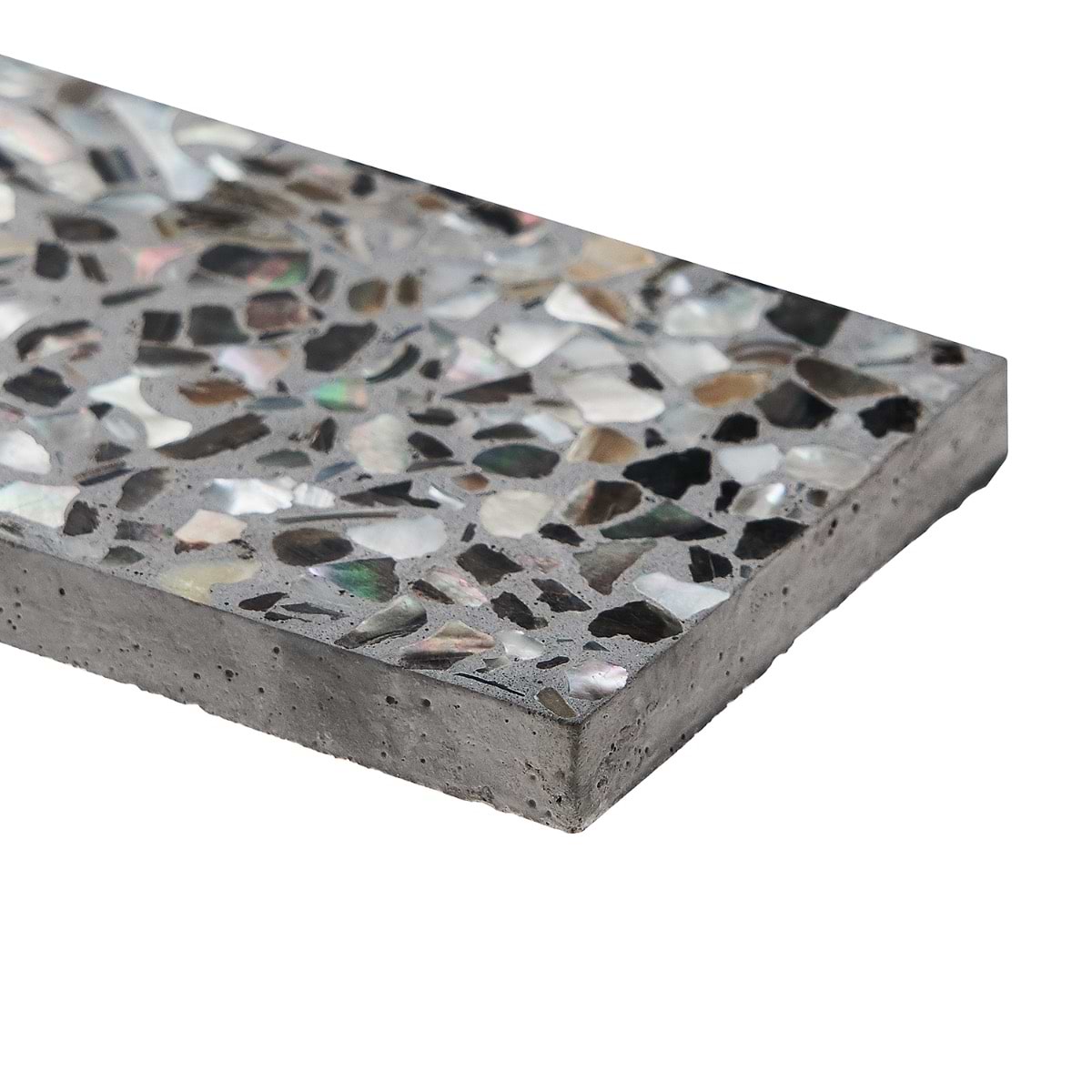 Shop Pearl Terrazzo Polished Black 3x12 | SohoStudioCorp.com