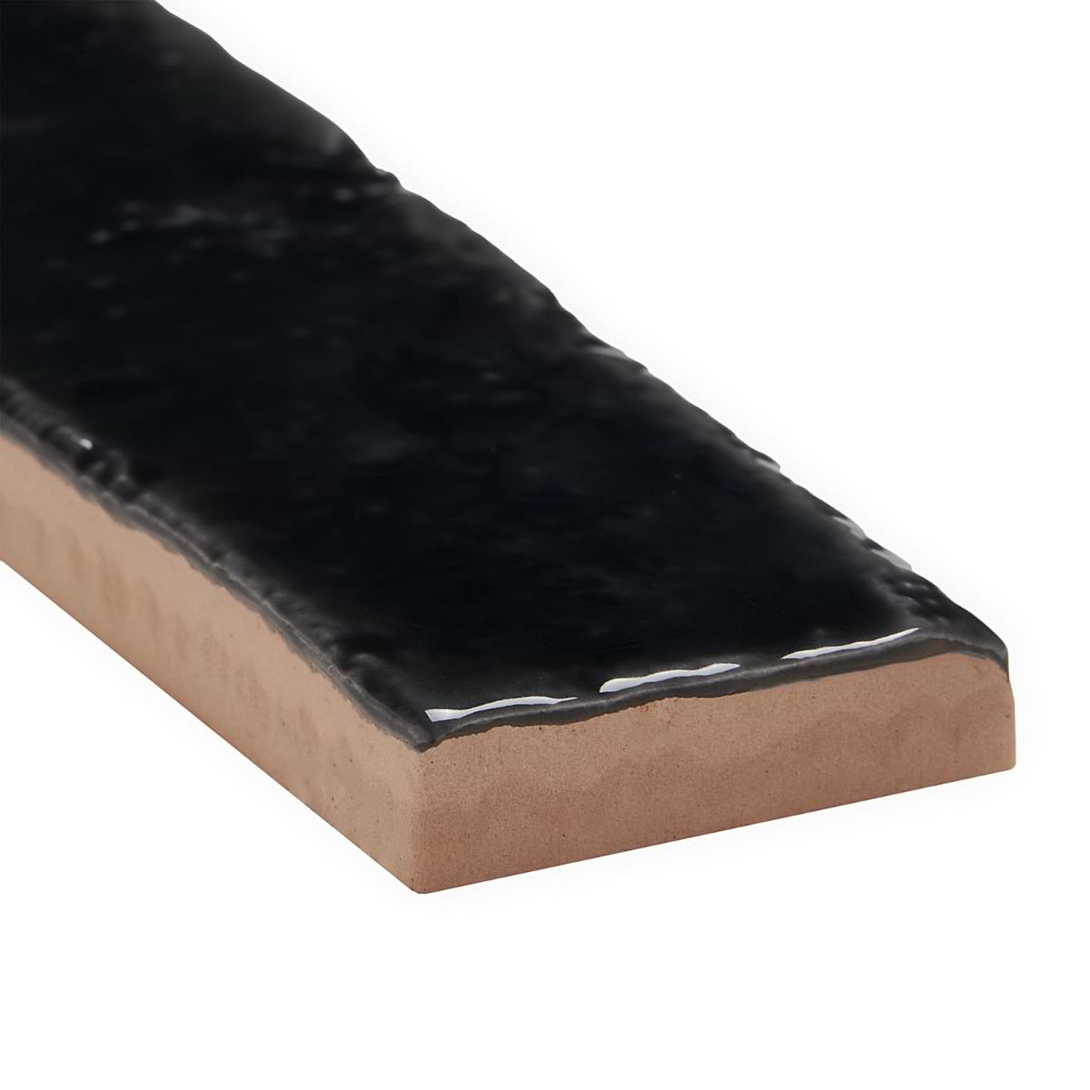 Shop Artist Coal Black 1.5x9 Glossy Ceramic Tile | SohoStudioCorp.com