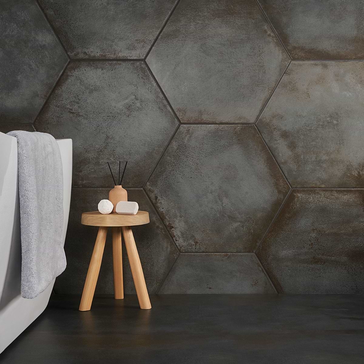 Shop Close Out - Angela Harris San Francisco Graphite 20" Hexagon Matte ...
