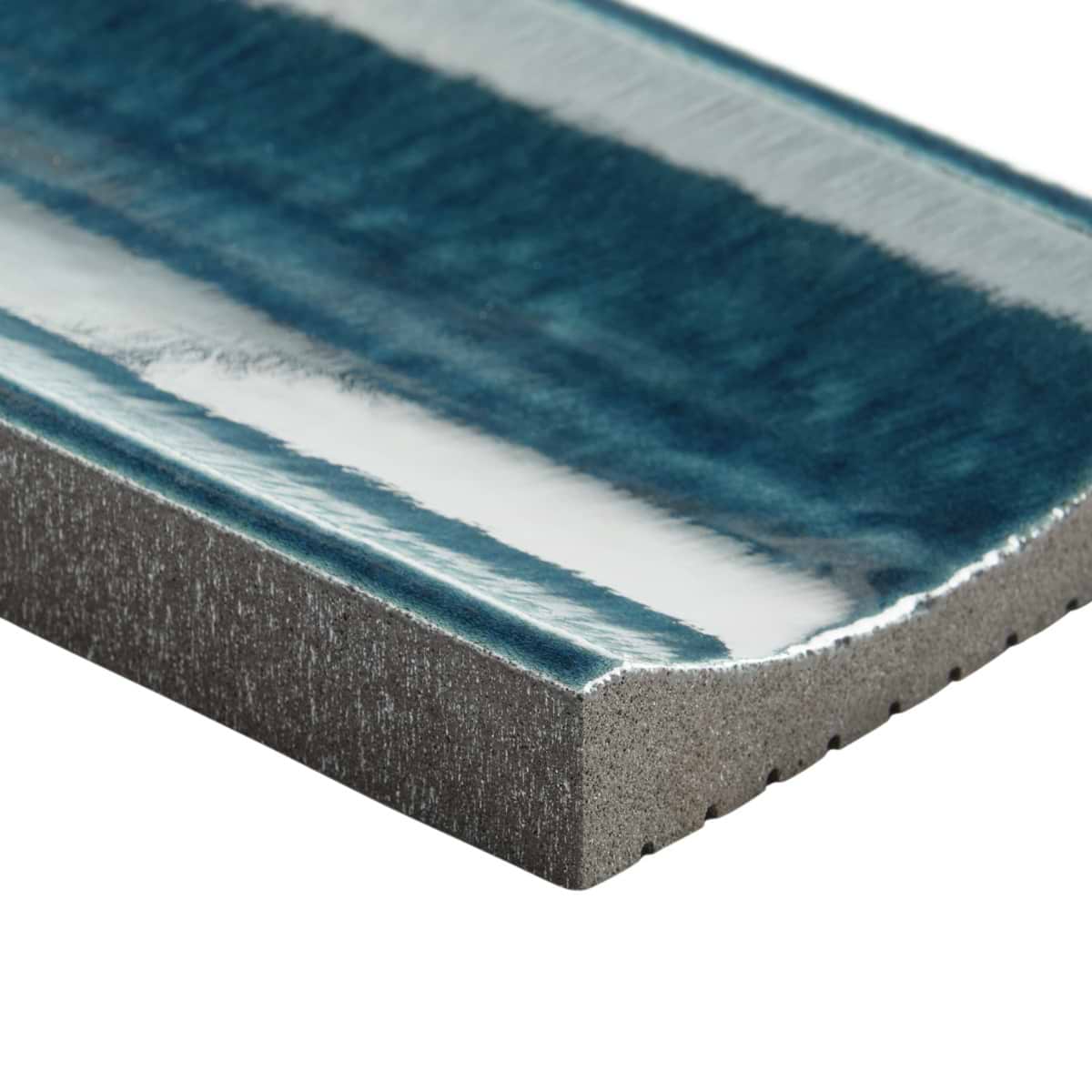 Bahari Fluted Harbor Blue 6x36 3D Glossy Lava Stone Tile ...