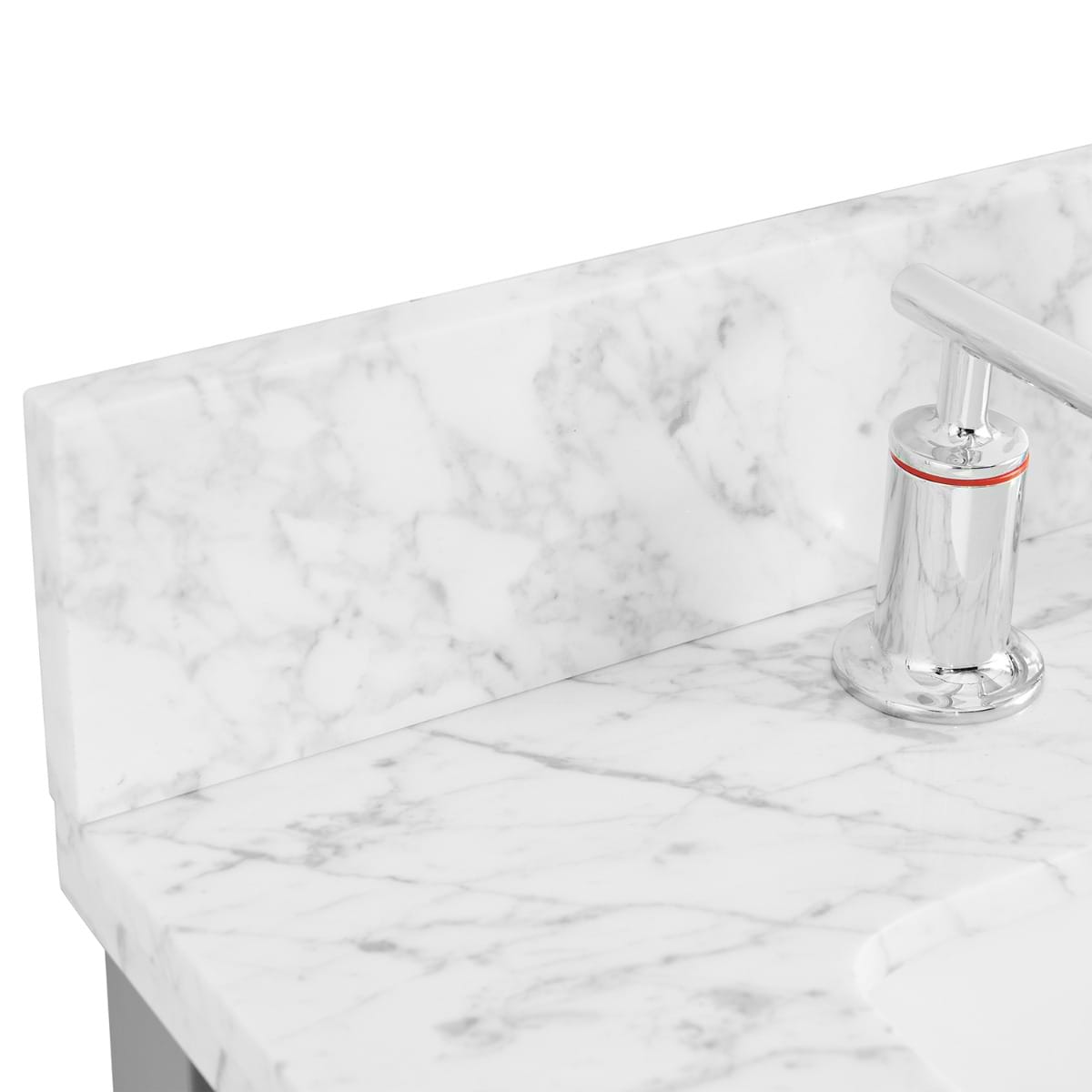 KIT - Sheraton 24" Gray Vanity with Carrara Marble Top and Ceramic ...