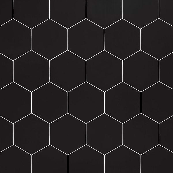 black hexagon pattern