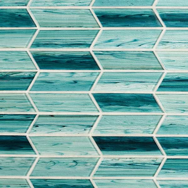 teal chevron tile