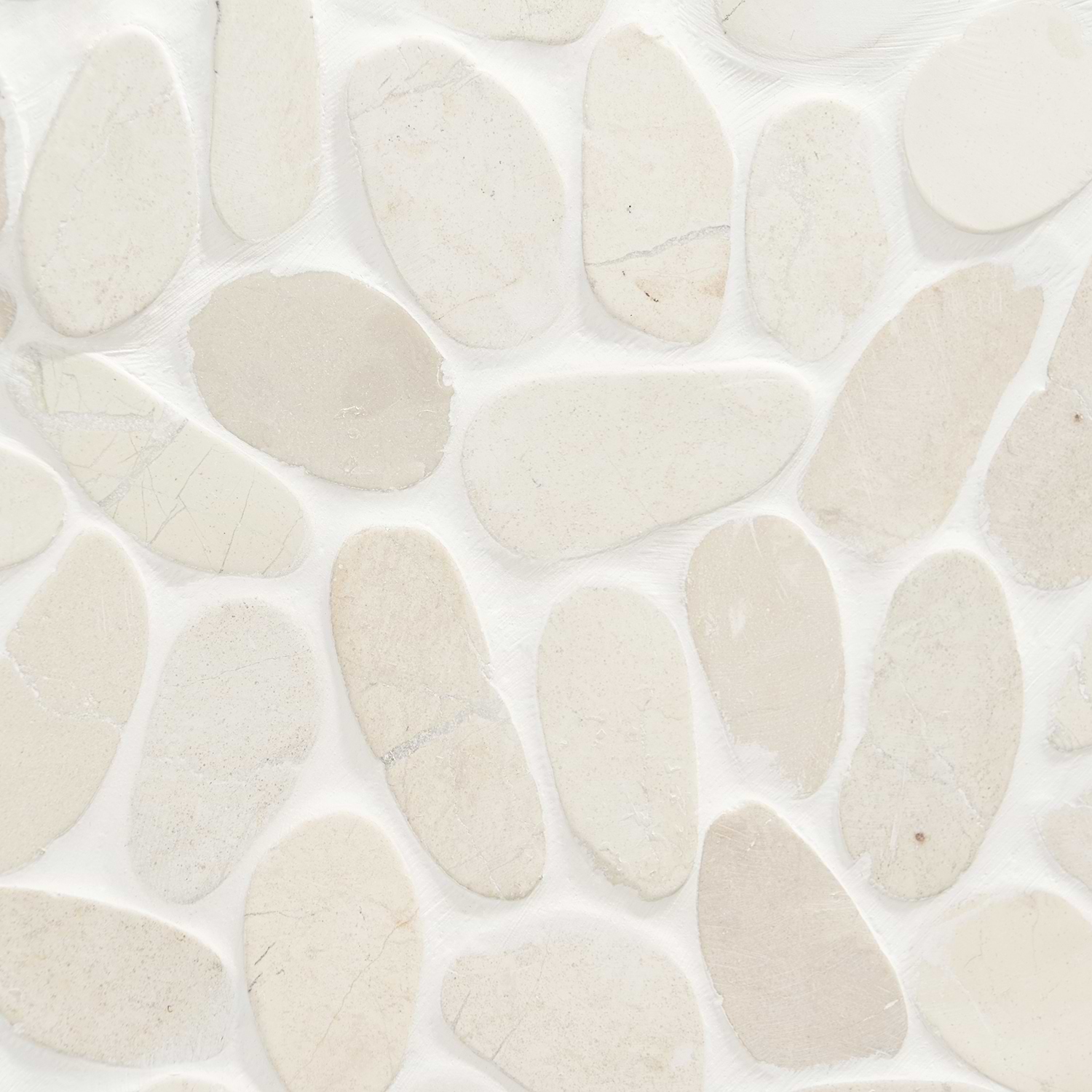 Shop Pebblestone Lovina White Sliced Flat Oval Natural Stone ...