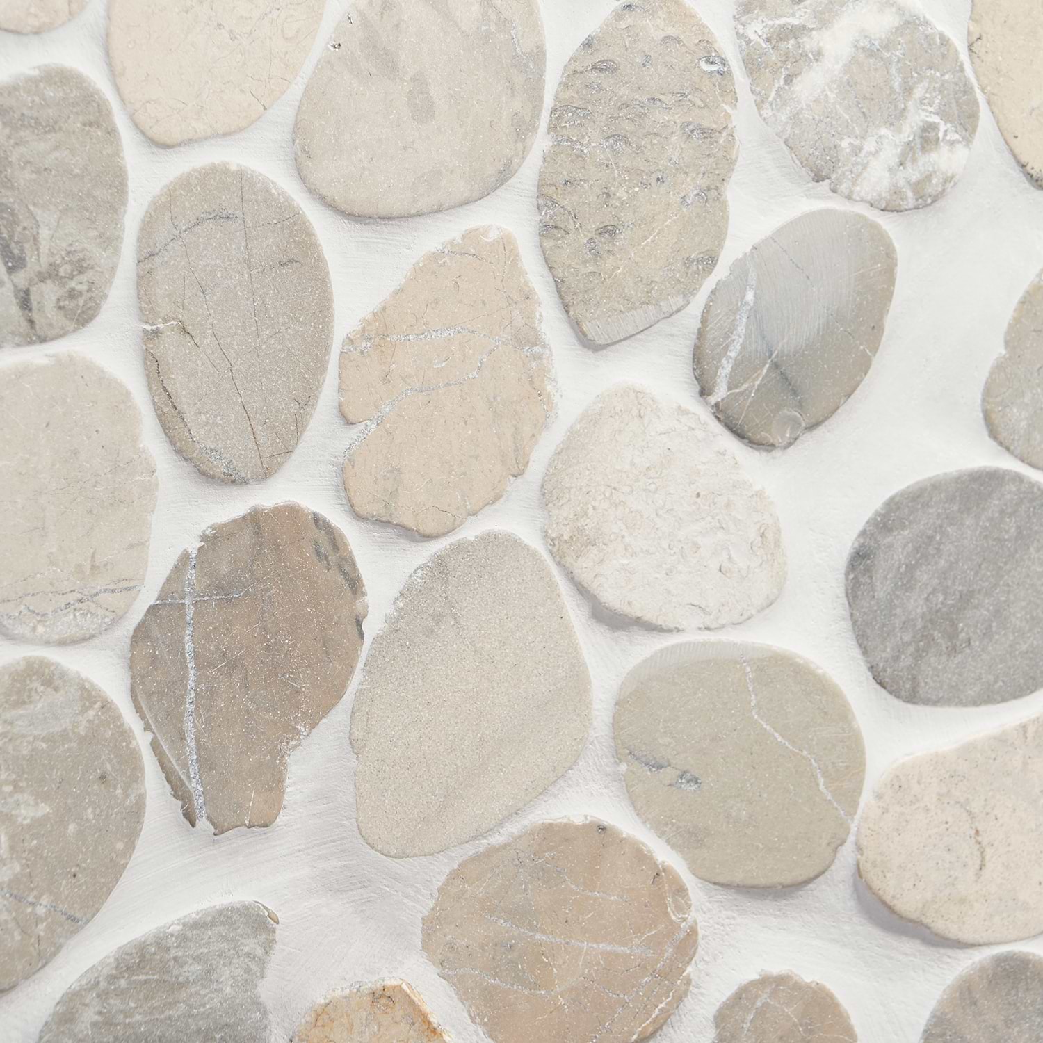 Shop Pebblestone Prambanan Grey Sliced Round Natural Stone ...