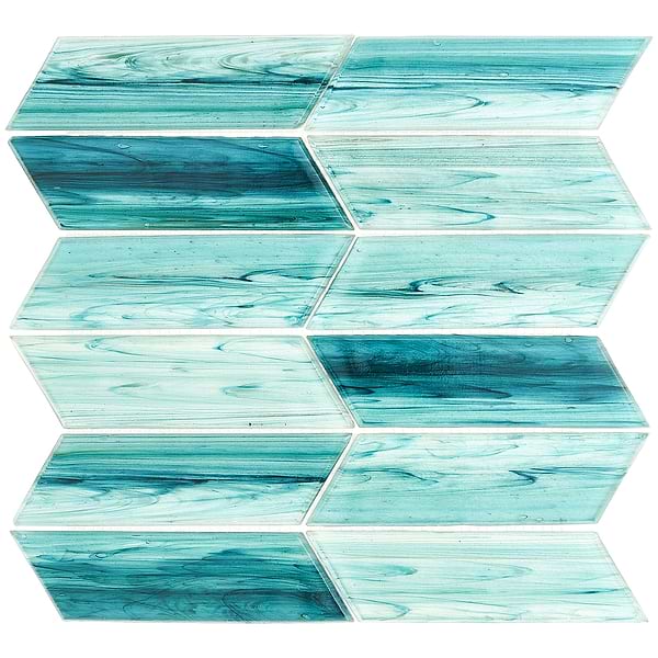teal chevron tile