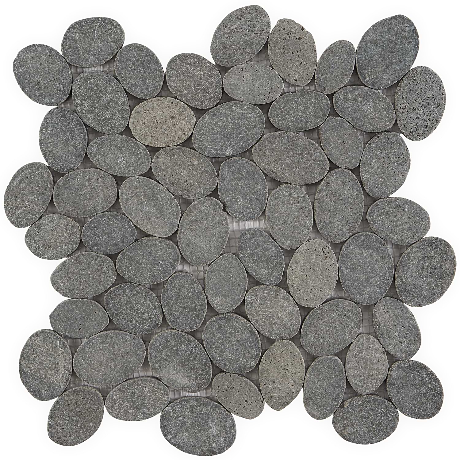 Shop Pebblestone Black Lava Sliced Round Natural Stone | SohoStudioCorp.com