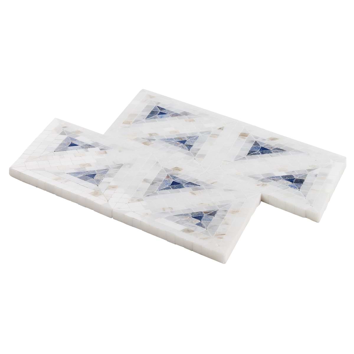 Shop Close Out - Imogen Azul Blue 5" Triangle Marble Micro Mosaic ...