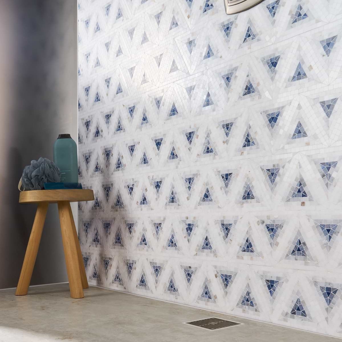 Shop Close Out - Imogen Azul Blue 5" Triangle Marble Micro Mosaic ...