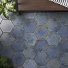 blue hexagonal wall tiles