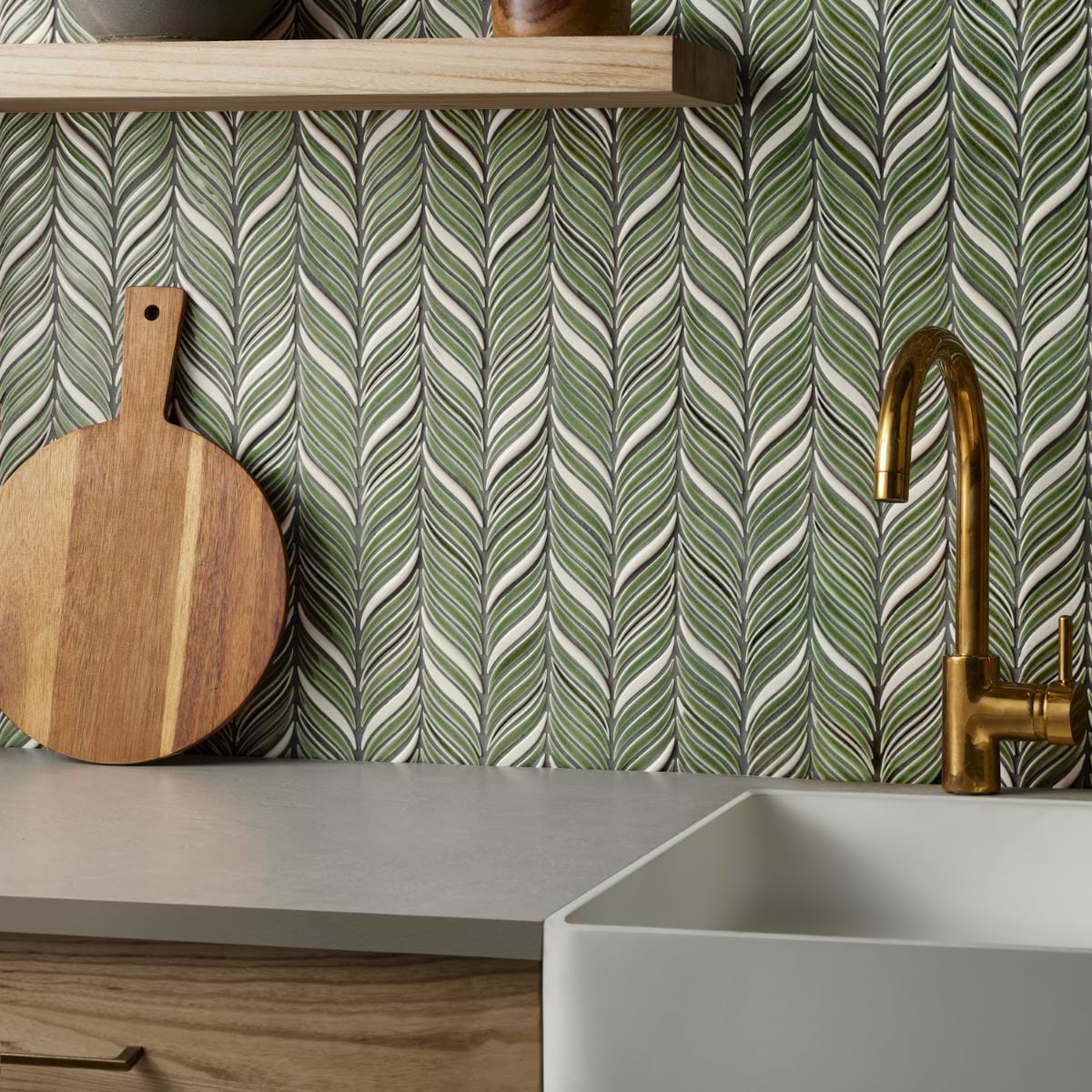 Shop Baroque Glass Petals Fern Green | SohoStudioCorp.com